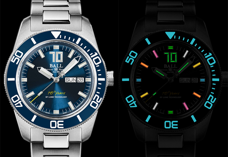 誌慶氚元素夜光技術70週年 BALL WATCH推出限量紀念款Engineer Master II Skindiver Heritage ...